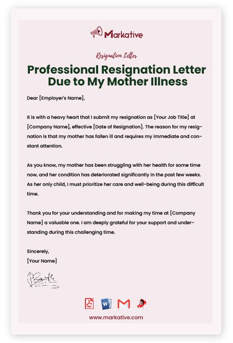 Fantastic Resignation Letter For Mother Illness Skills To Add In Cv