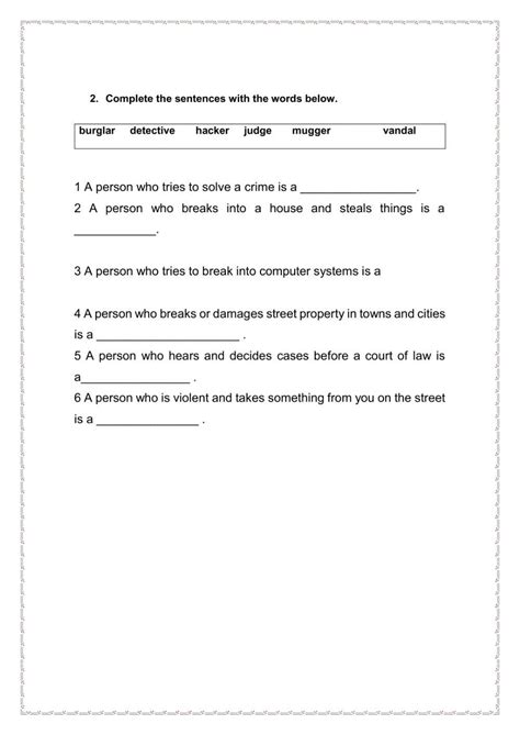 People In Crime Activity Live Worksheets