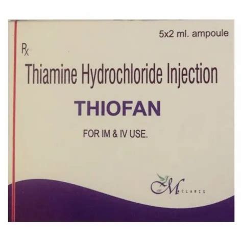 Thiamine Hydrochloride Injection 50mg 5 2 Ml Ampule At ₹ 54 Piece In Maigal Ganj