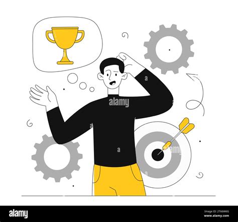 Man With Thought Success Vector Line Concept Stock Vector Image And Art Alamy