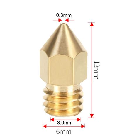 Koodmax 10 Adet 3d Yazıcı Printer Mk8 Extruder 3 0mm 0 3mm Baskı Kafası Nozzle
