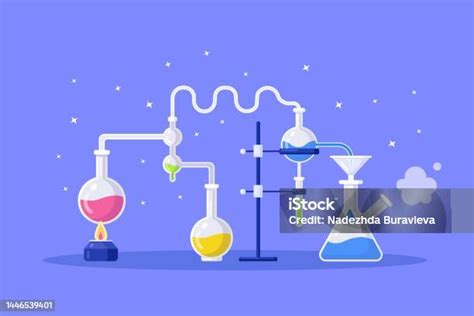 화학 실험실 장비 플라스크 비커 버너 화학 적 또는 생물학적 연구를위한 과학 기기 불에 대한 스톡 벡터 아트 및 기타 이미지 불 실험실 개념 Istock