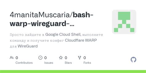 GitHub manitaMuscaria bash warp wireguard generator Просто зайдите в Google Cloud Shell