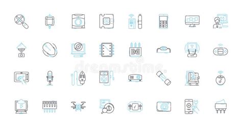 Technological Tools Linear Icons Set Innovation Gadgets