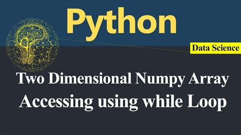 Accessing Numpy Two Dimensional Array Using While Loop In Python Hindi