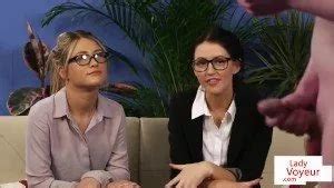 Voyeur British Cfnm Duo Instructing Jerkoff