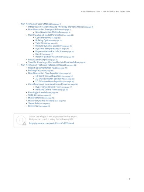 Hec Ras Mud And Debris Flow V13 20230731 150947 Pdf Fluid Dynamics Rheology