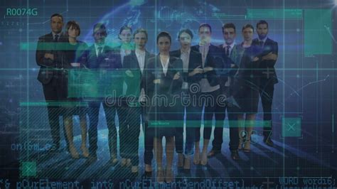 Animation Of Data Processing Over Diverse Business People Stock Footage Video Of Animation