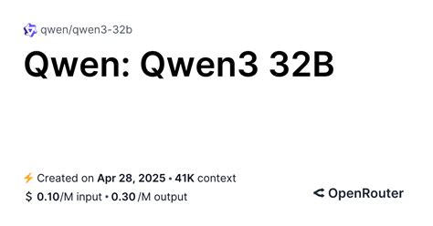 Qwen Qwen3 32b Run With An Api Openrouter