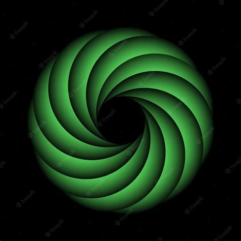Premium Vector A Green Spiral Design In A Black Background