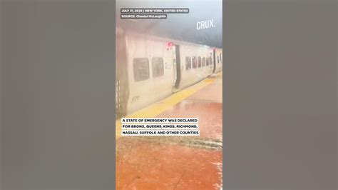 Floods Turn Nyc Subway Tunnels Into Underground Waterfall Youtube