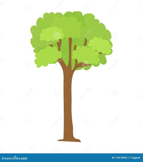 Tree Icon With Green Leaves And Brown Trunk Vector Stock Vector
