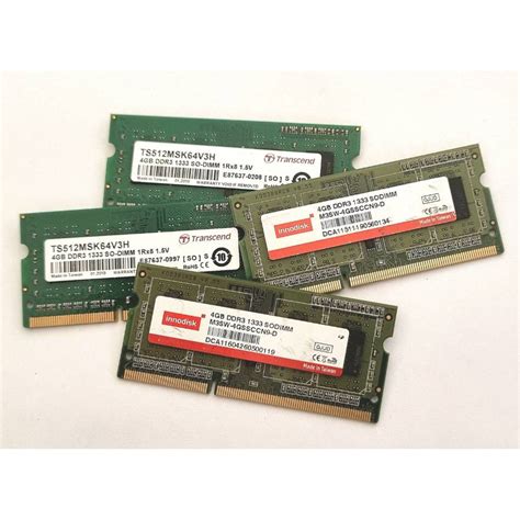 แรมโน๊ตบุ๊ค ddr3 4gb คละยี่ห้อ มือสอง สภาพดี มีประกันร้าน shopee thailand