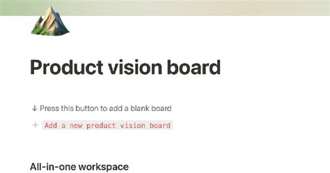 Product Vision Board A Notion Template Created By Notion