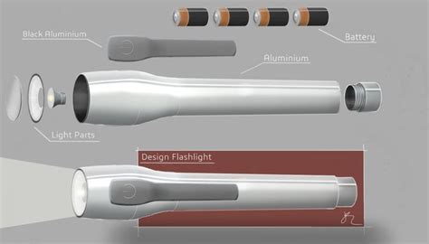 Flashlight Concept Made With Sketchbook Industrieel Ontwerp Design