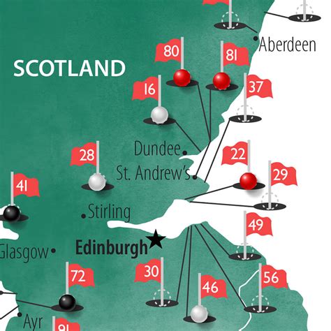 Uk And Ireland Golf Courses Map Golf Map Of Ireland And The Uk Golf