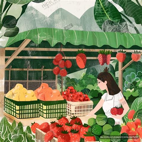 Ai创作图草莓采摘园插画 女孩摘水果插画 农家女孩水果插画 水果店插画 采摘女孩插画 菜市插画 摘水果插画 果农插画 水果店形象插画 采摘樱桃插画 芒果采摘园插画 女孩抱草莓插画 菜市场插画