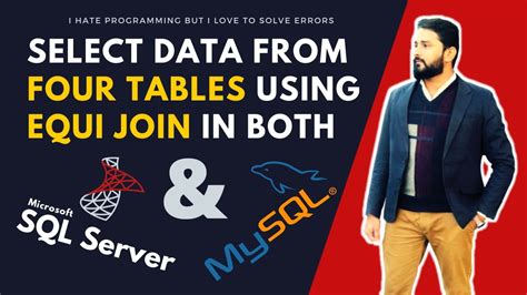 Select Data From Four Tables Using Equi Join In Sql Server Mysql