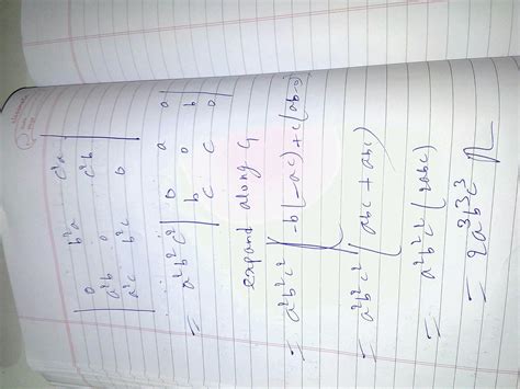 Find The Value Of Determinant Left Begin Array C 0 A