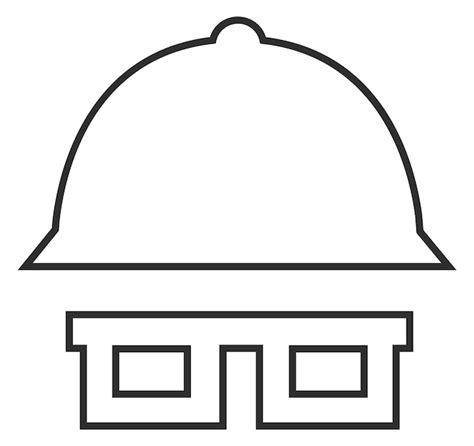 Hard Hat And Safety Glasses Line Icon Premium Vector