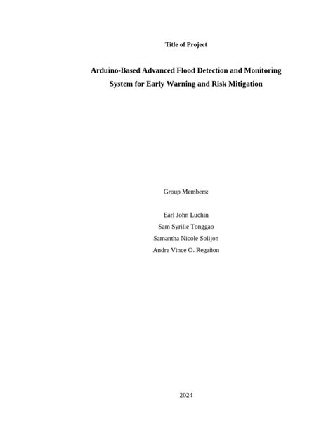 Arduino Based Advanced Flood Detection And Monitoring System For Early