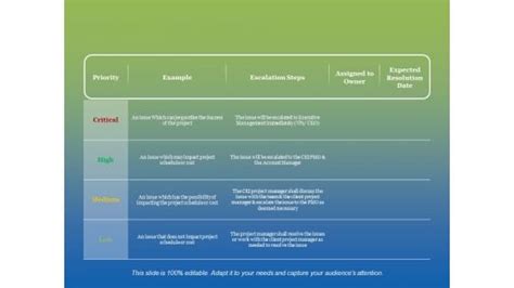 Issue Escalation Matrix Powerpoint Templates Slides And Graphics