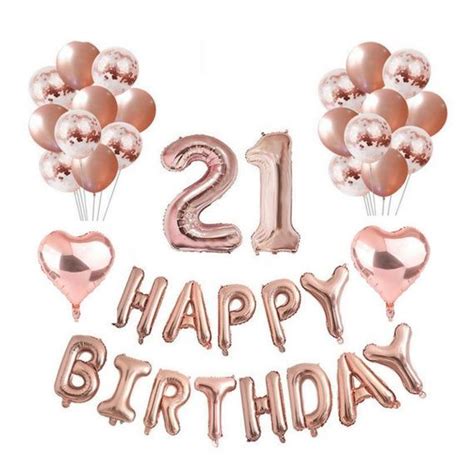 Rose Gold 21st Birthday Balloon Decoration Set 21st Birthday Party