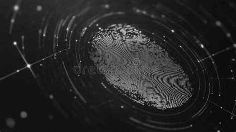 Minimalist Fingerprint Illustration Digital Lock Overlay Symbolizing Privacy Security Stock