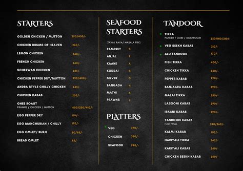 menu at sequence restobar bengaluru