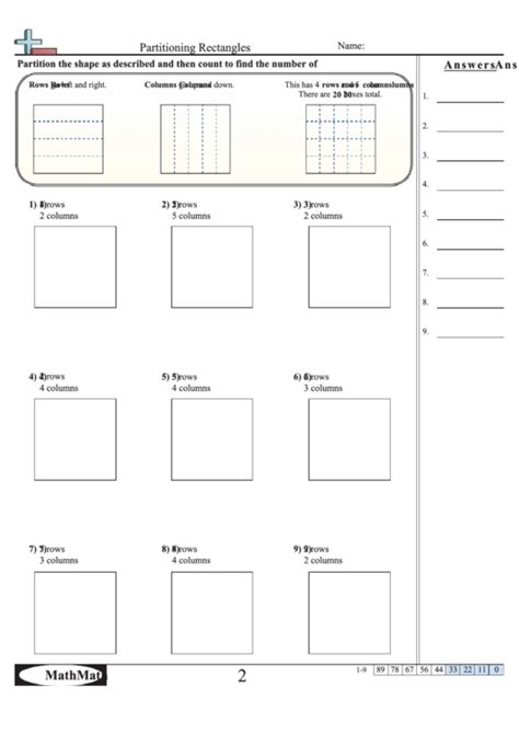 Partitioning Rectangles Math Worksheet With Answer Key Printable Pdf Download