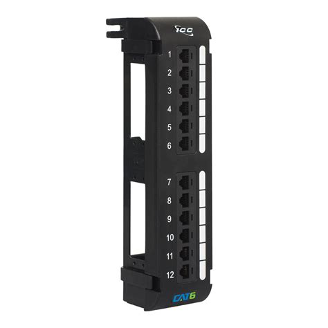 Cat6 Vertical Patch Panel With 12 Ports Icc