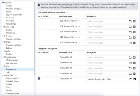 Preferences — Pgadmin 4 95 Documentation