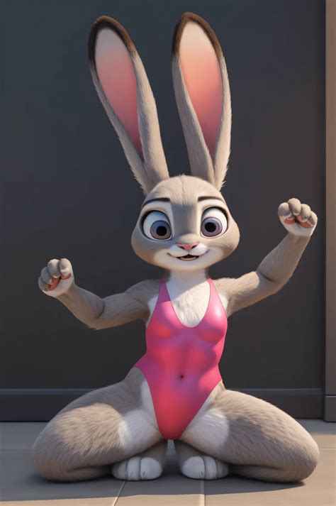A Close Up Of A Cartoon Bunny Sitting On The Ground Seaart Ai