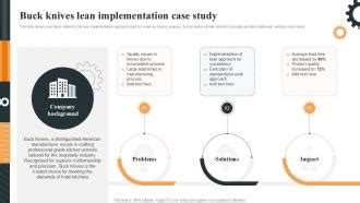 Lean Implementation Framework Buck Knives Lean Implementation Case