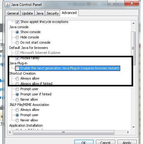 Applet How To Fix Next Generation Java Plugin Stack Overflow
