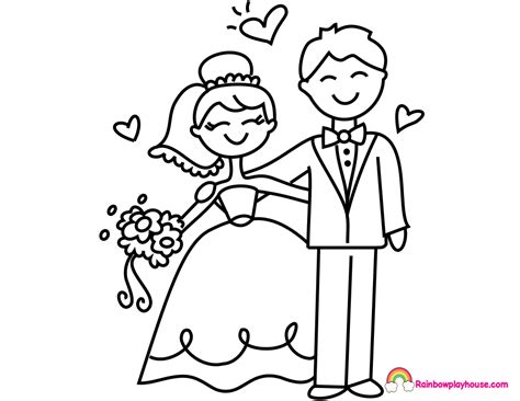 Bride Groom Coloring Page At Free Printable