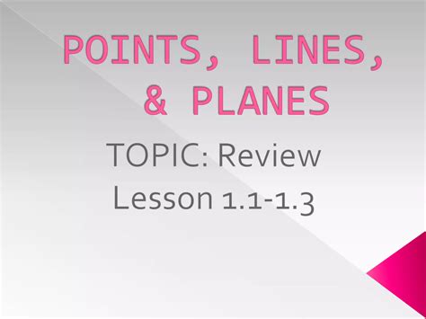 Review Of Points Lines And Planes PPTX
