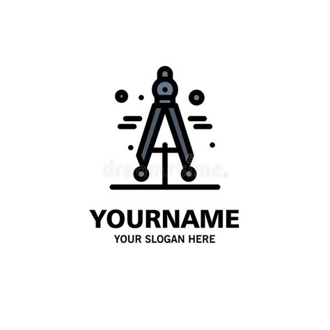 Compass Divider Science Business Logo Template Flat Color Stock