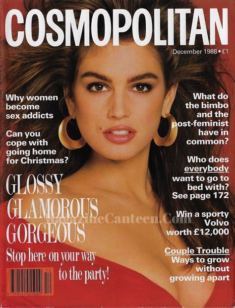 Cosmopolitan Magazine Cindy Crawford Magazine Canteen