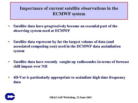 assimilation of satellite data at ecmwf prospects for