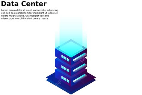 Isometric Data Center Illustration With Server Room Backdrop Vector Hosting Website Cluster