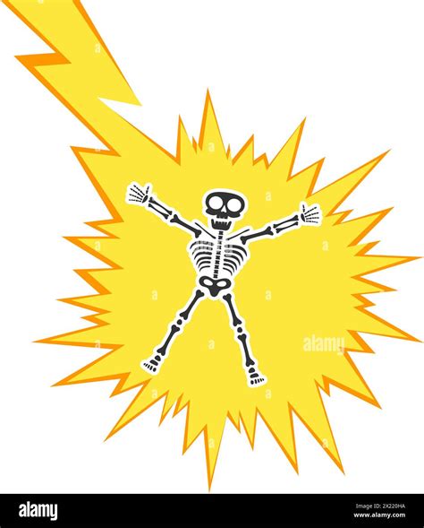 Skeleton Electric Shock By High Voltage Or Lighting Electrocuted