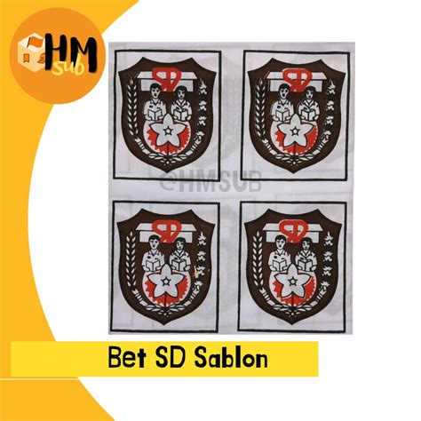 Jual Badge Bet Lambang Saku Sekolah Logo Sd Smp Sma Merah Putih Sablon Shopee Indonesia