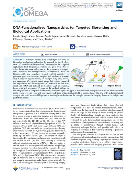 Pdf Dna Functionalized Nanoparticles For Targeted Biosensing And