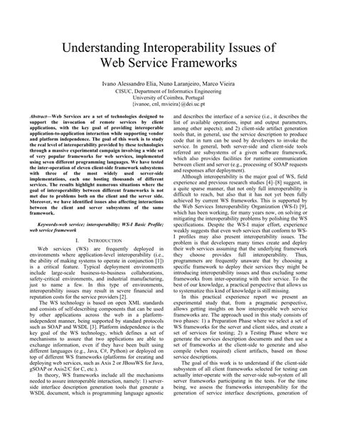 Pdf Understanding Interoperability Issues Of Web Service Frameworks