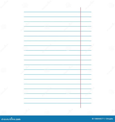 Notebook Lined Paper Sheet Background Stock Vector Illustration Of Notepaper Paper