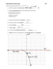 Exponential Functions Quiz Pdf Exponential Functions Quiz Given The Exponential Function