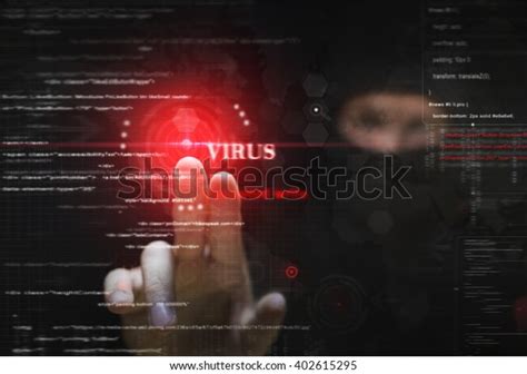 Hacker Work Graphic User Interface Around Stock Photo Edit Now