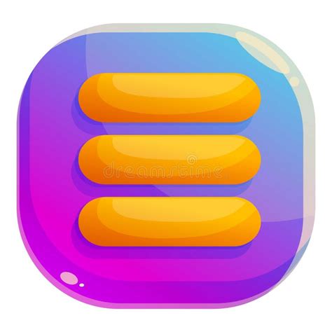 Colorful Rounded Square App Icon Showing Three Horizontal Lines Stock Vector Illustration Of