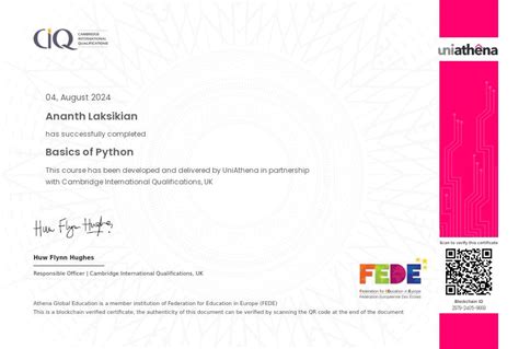 Laksikan Ananth On Linkedin Im Thrilled To Share That Ive Just Completed The Basics Of A Python